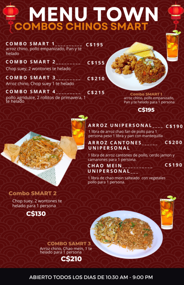Menu Chino – Seafood Delicious